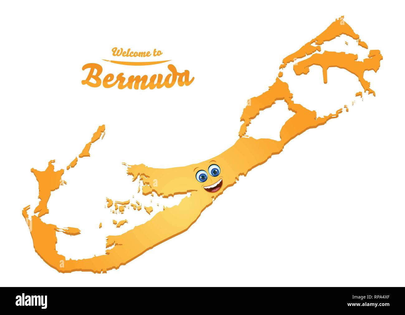 Welcome to Bermuda happy face map illustration Stock Vector Image & Art ...
