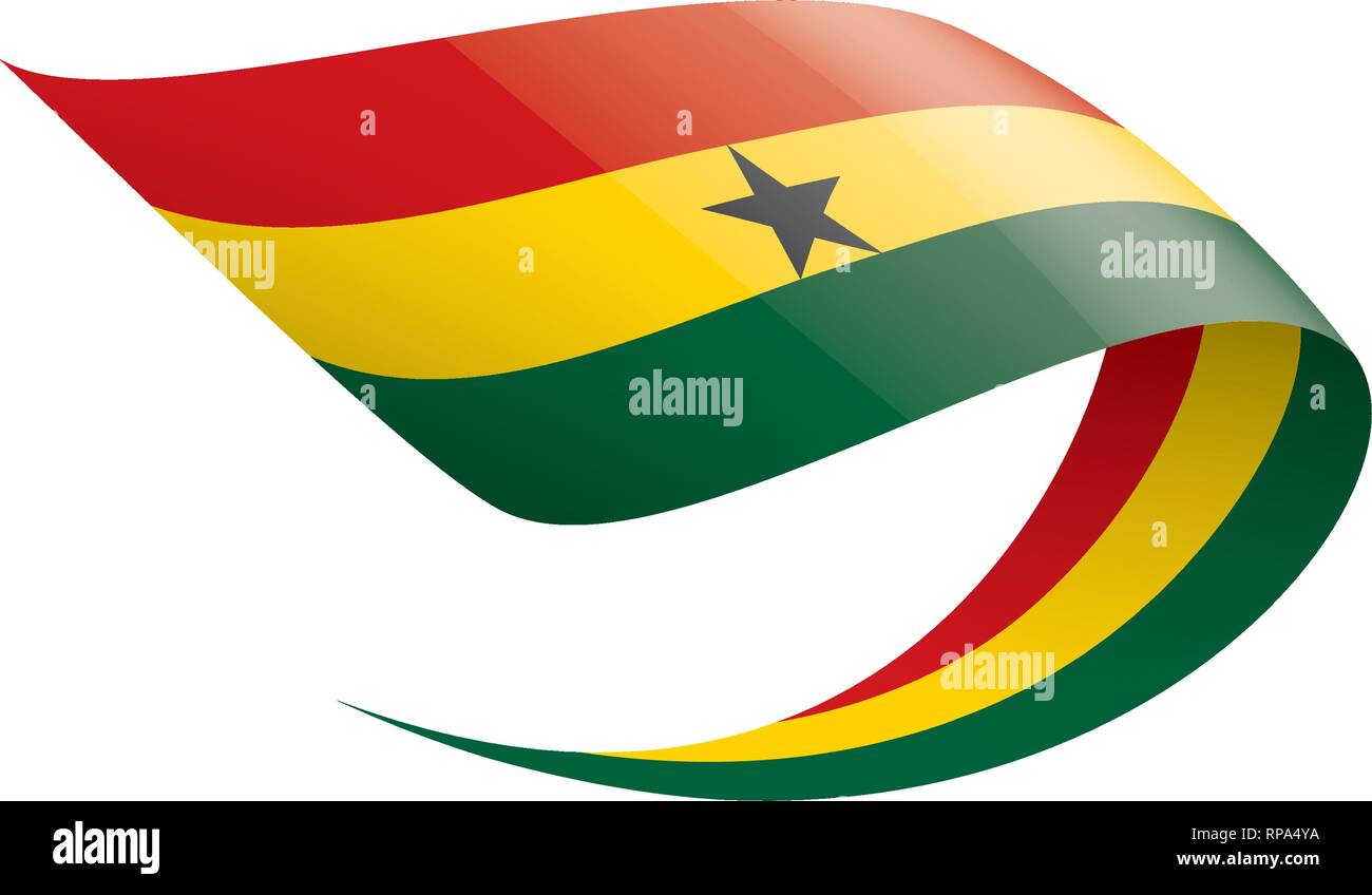 Ghana flag, vector illustration on a white background Stock Vector ...
