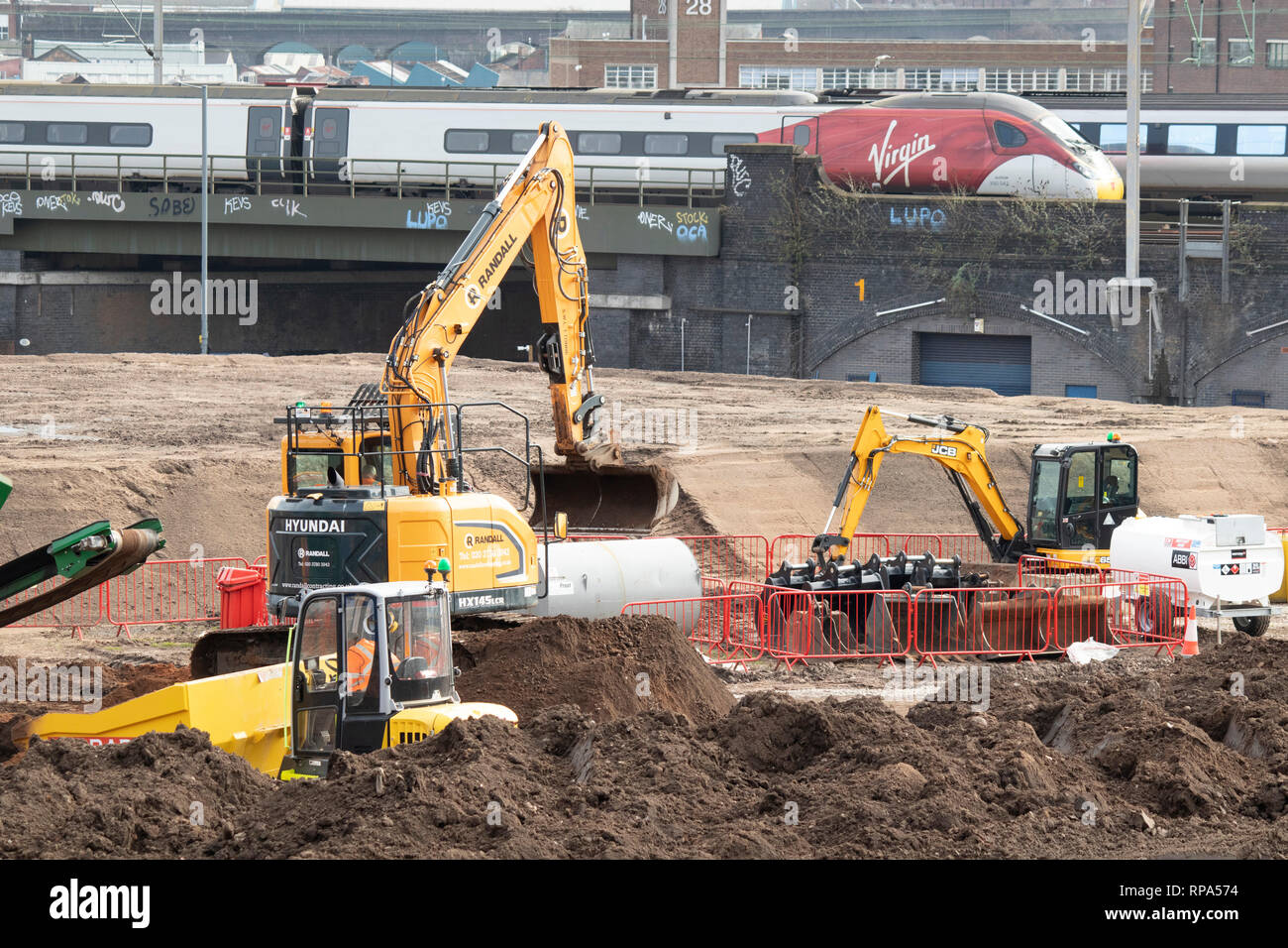 Work begins on building the HS2 High Speed rail terminal in the centre ...