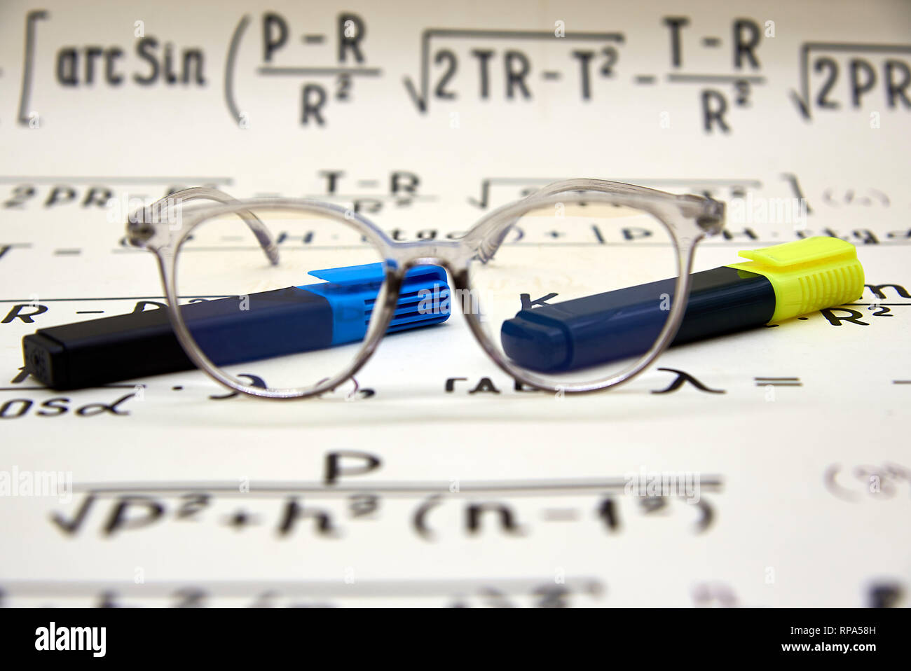 Mathematical background, handwritten formulas, points and floater Stock ...