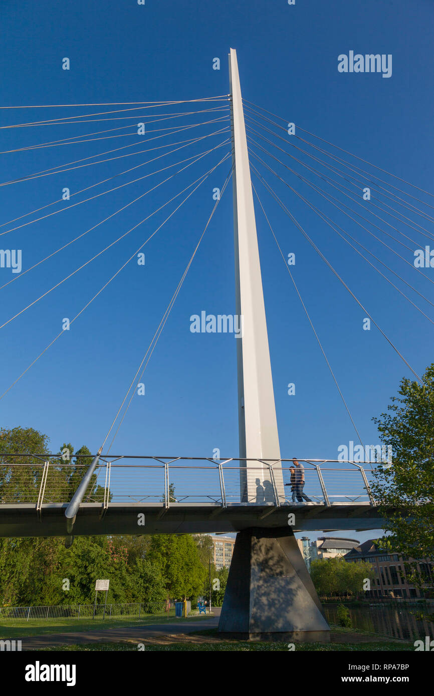 Cable stayed pedestrian bridge hi-res stock photography and images - Alamy