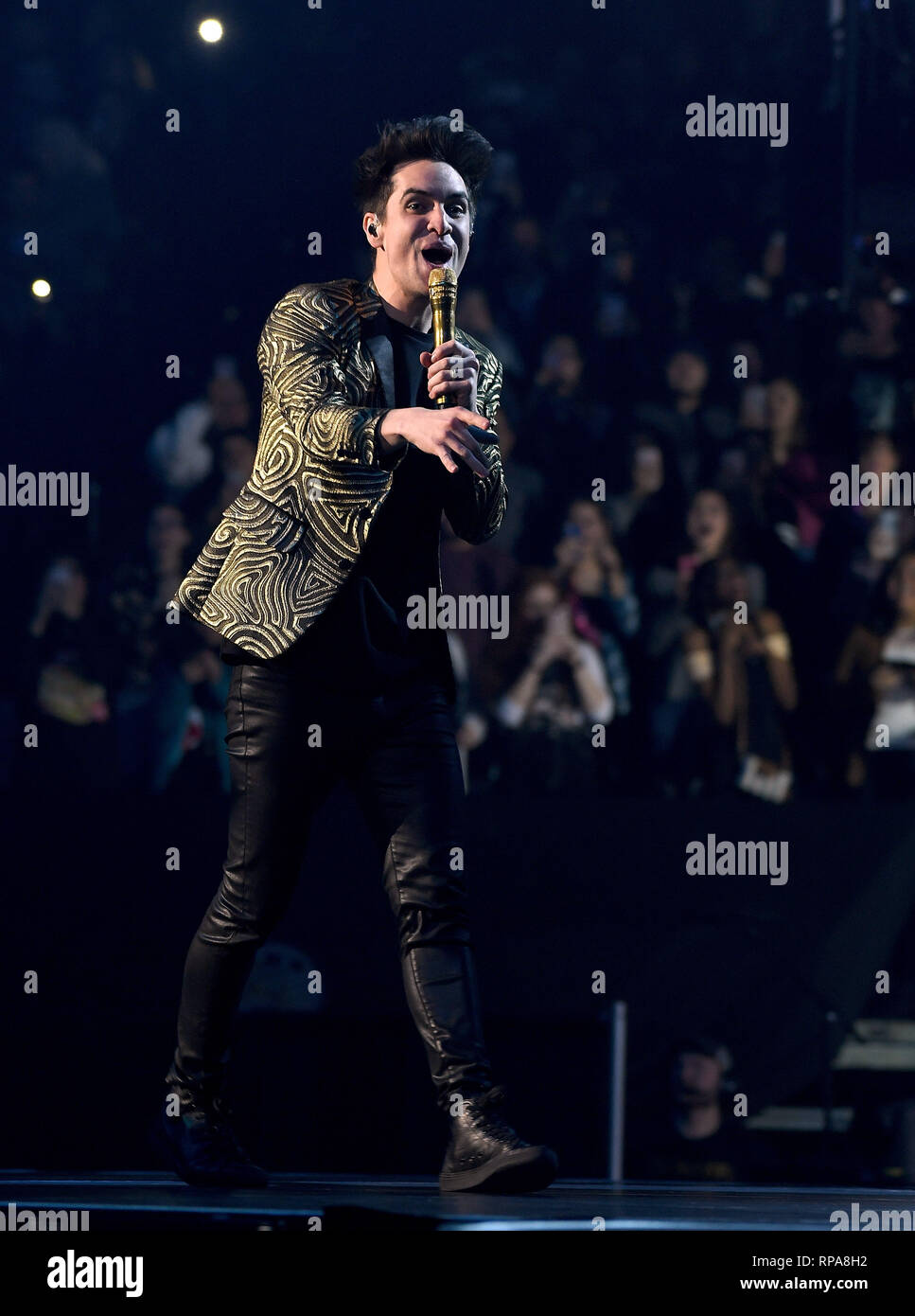 Sacramento, USA. 20th Feb, 2019. Brendon Urie of Panic! at the Disco ...