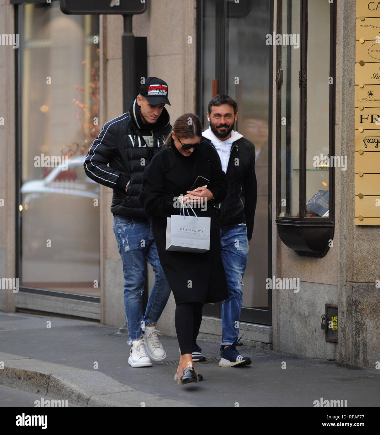 Milan, Piatek and girlfriend walking in the center - The striker of ...