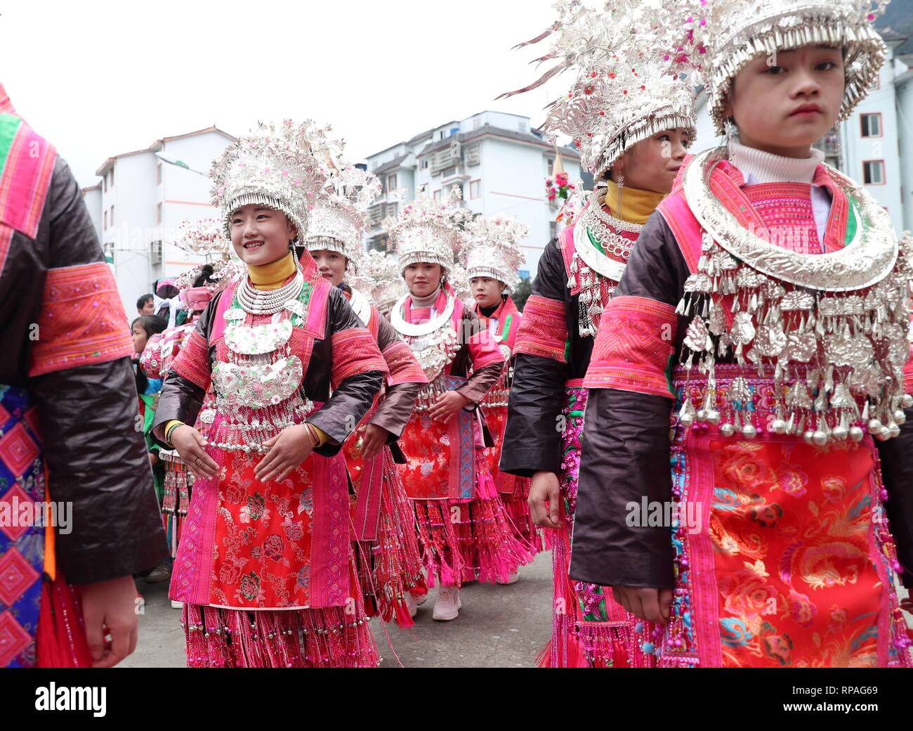 Qiandongnan, China's Guizhou Province. 21st Feb, 2019. People of the ...