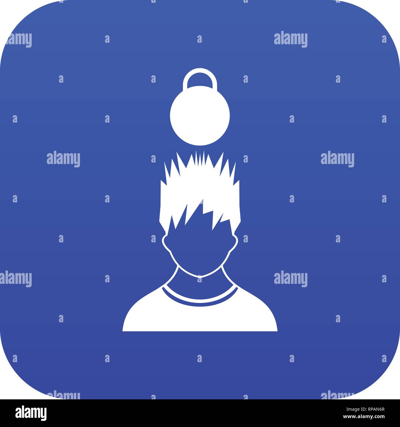 Man with the weight over head icon digital blue Stock Vector Image ...