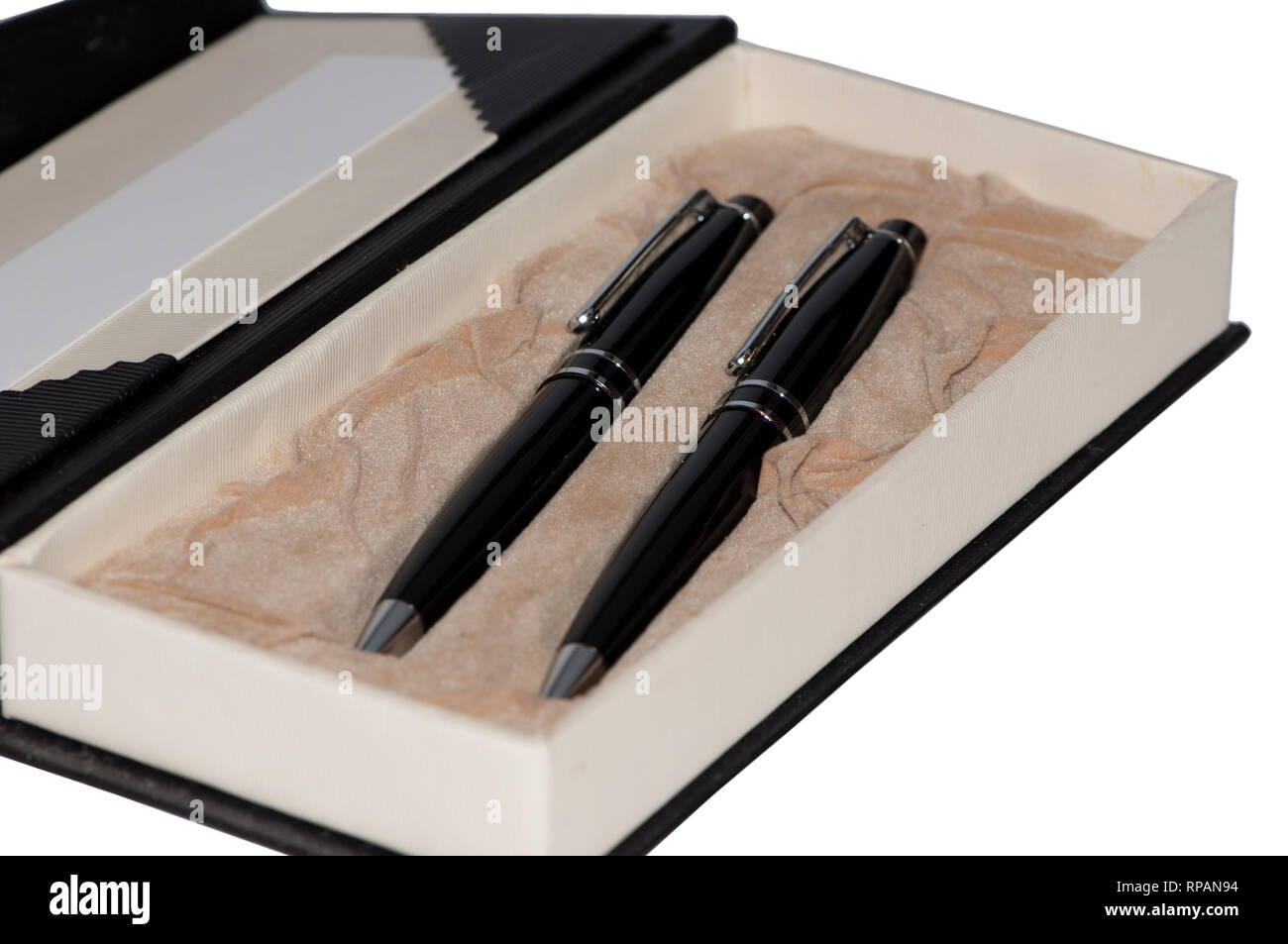High resolution image. Two pens lay in a box Stock Photo - Alamy