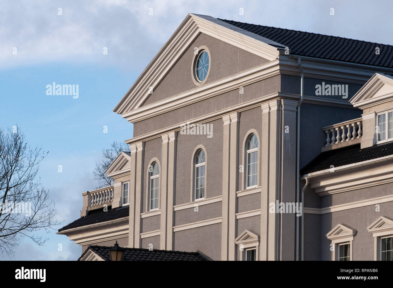 The ancient house in classical style. The big beautiful house Stock ...