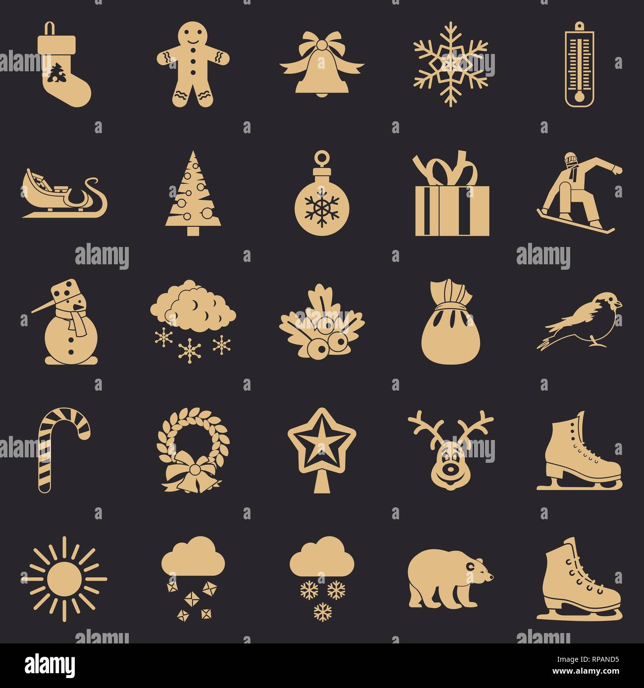 Christmas holidays icons set, simple style Stock Vector Image & Art - Alamy
