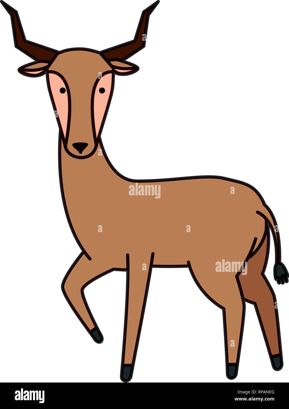 african antelope wild character vector illustration design Stock Vector ...