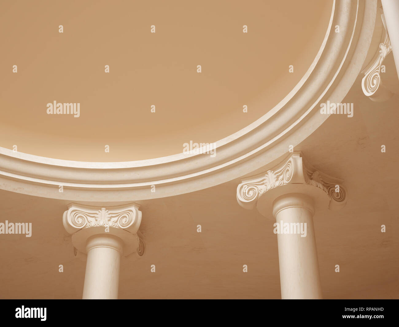 High resolution image hall with columns. 3d illustration hall with ...