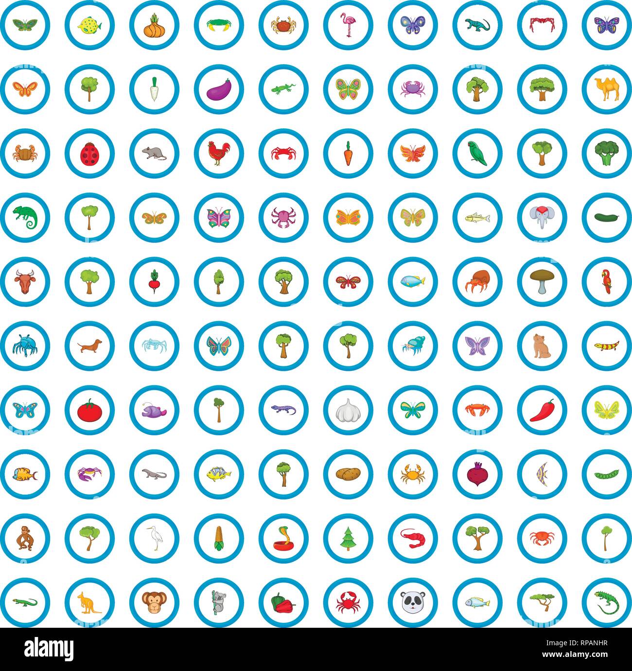 100 biology icons set, cartoon style Stock Vector Image & Art - Alamy