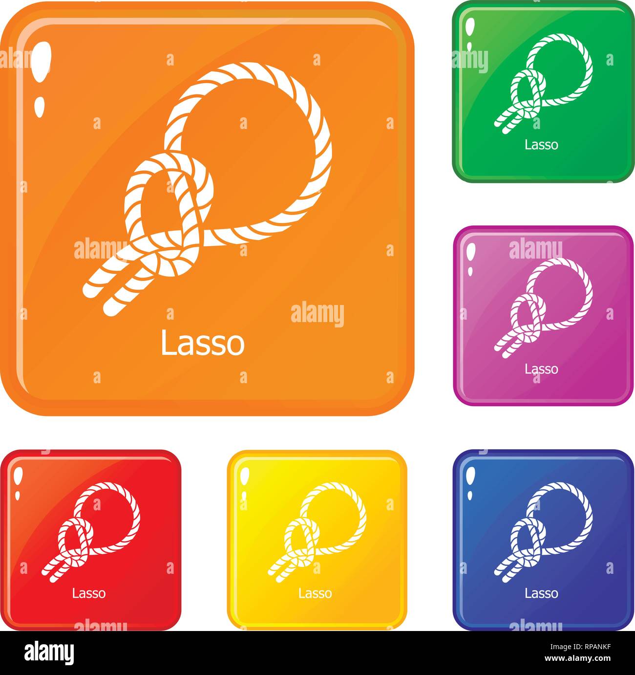 Lasso icons set vector color Stock Vector Image & Art - Alamy