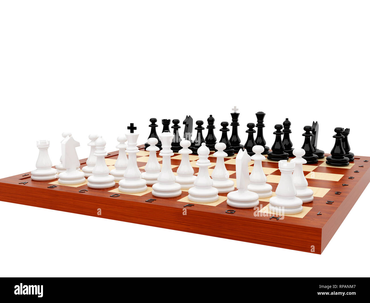 High resolution image chess on a white background. 3d illustration ...