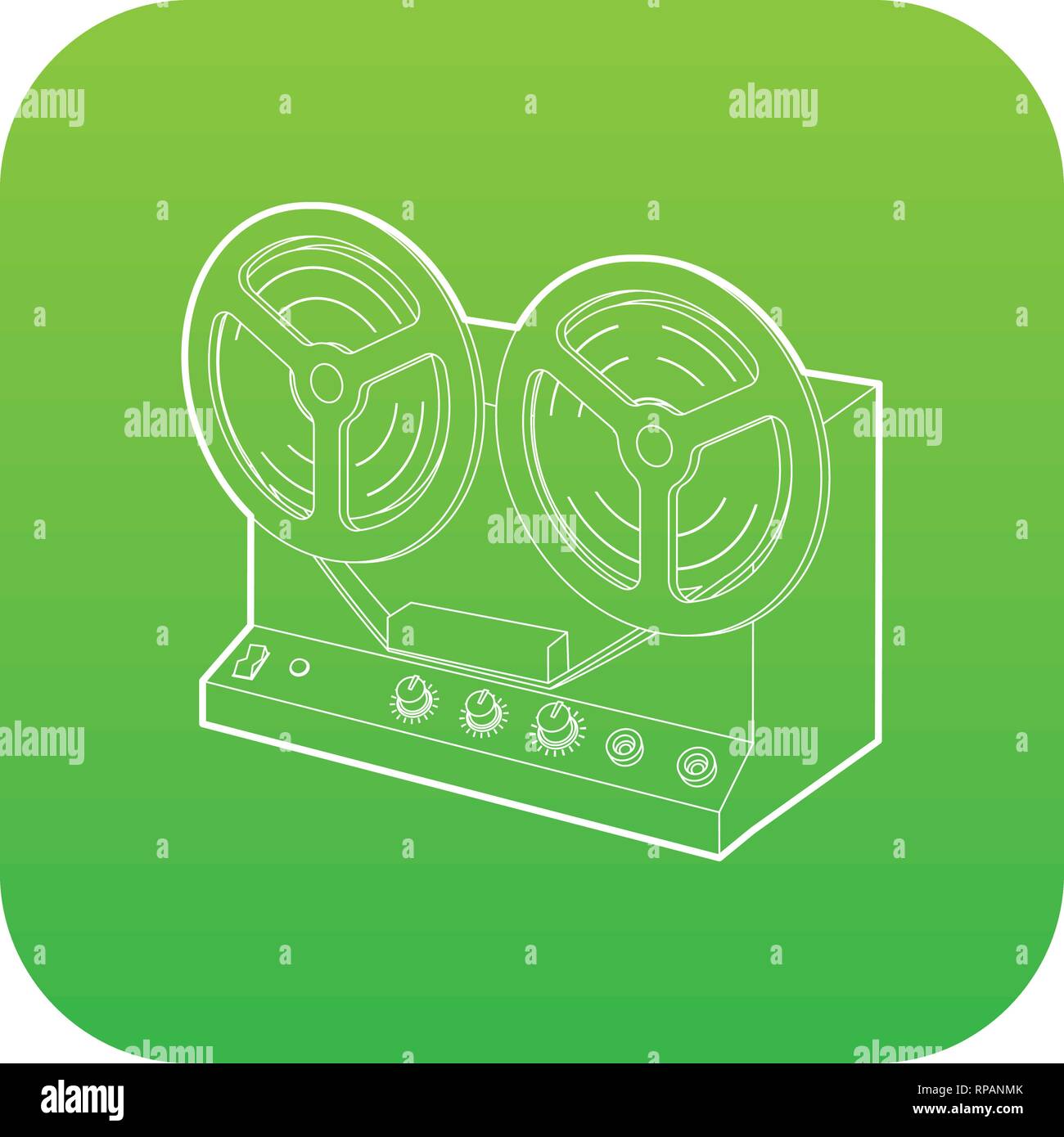 Retro recorder icon green vector Stock Vector Image & Art - Alamy