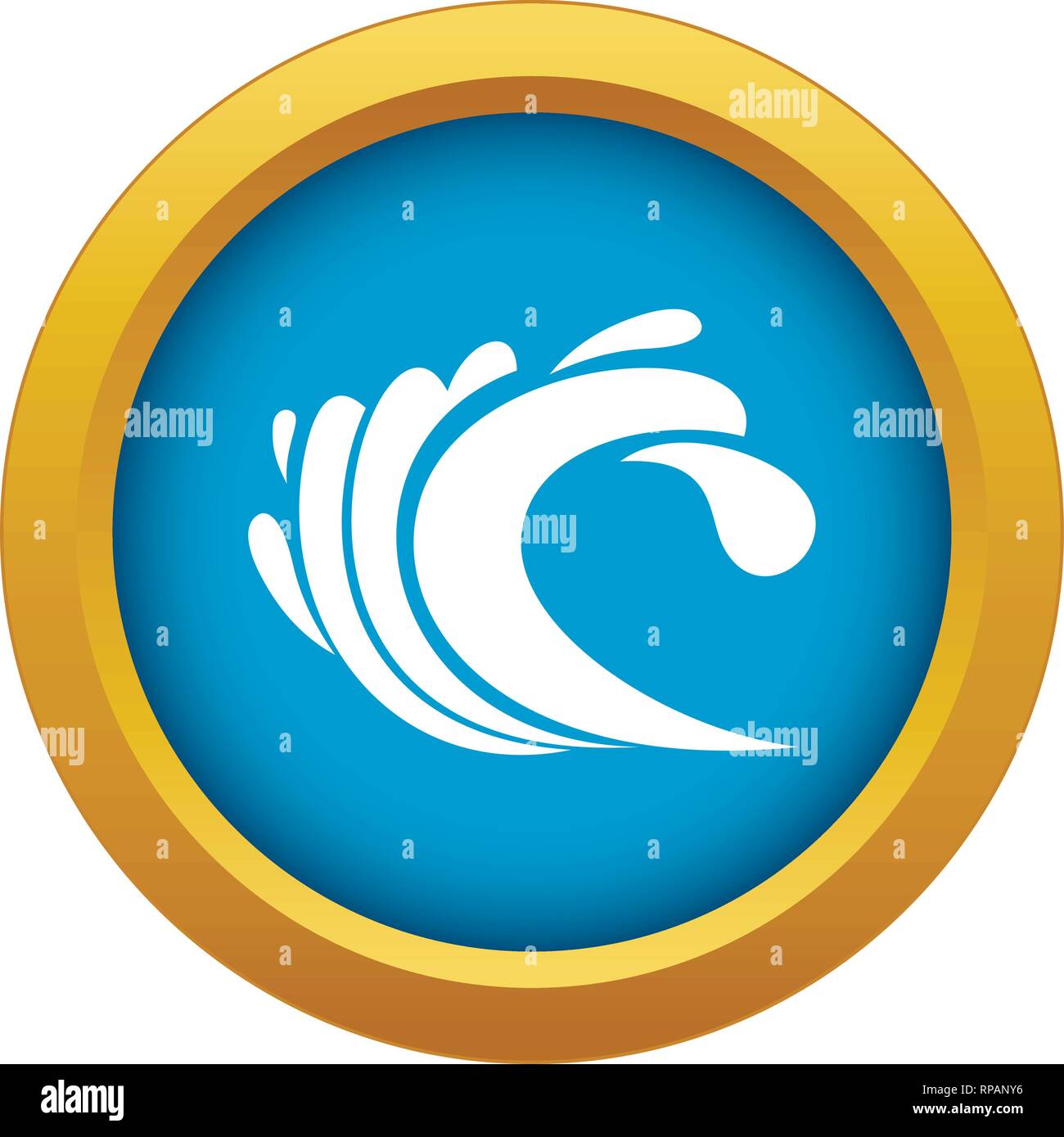 Wave icon blue vector isolated Stock Vector Image & Art - Alamy