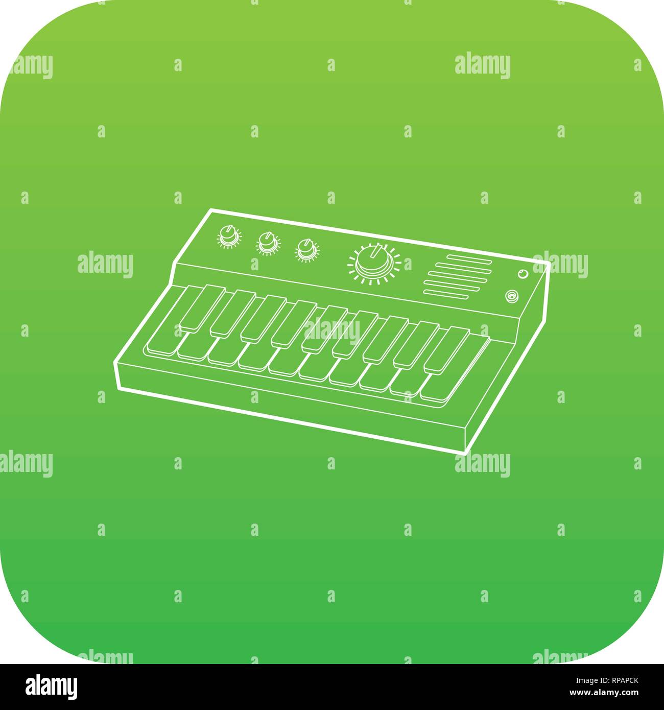 Synthesizer piano icon green Stock Vector Images - Alamy