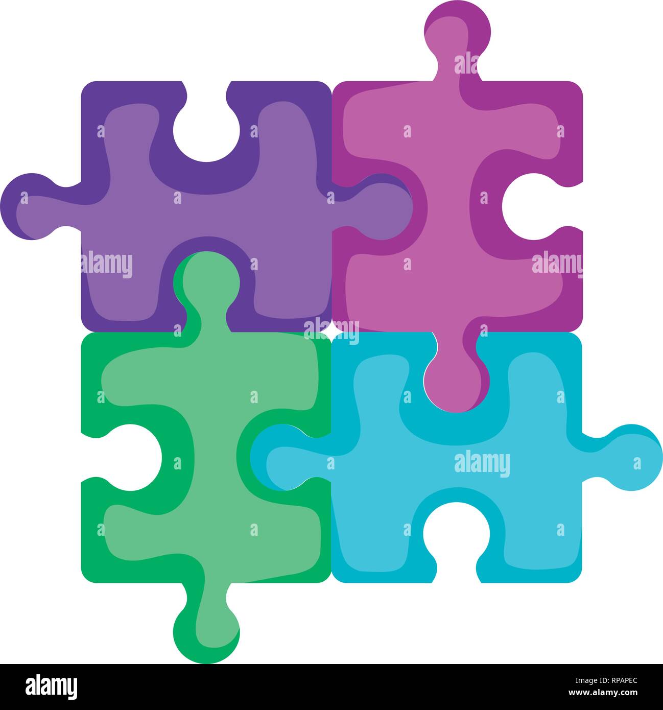 Connecting puzzle pieces icon Cut Out Stock Images & Pictures - Alamy