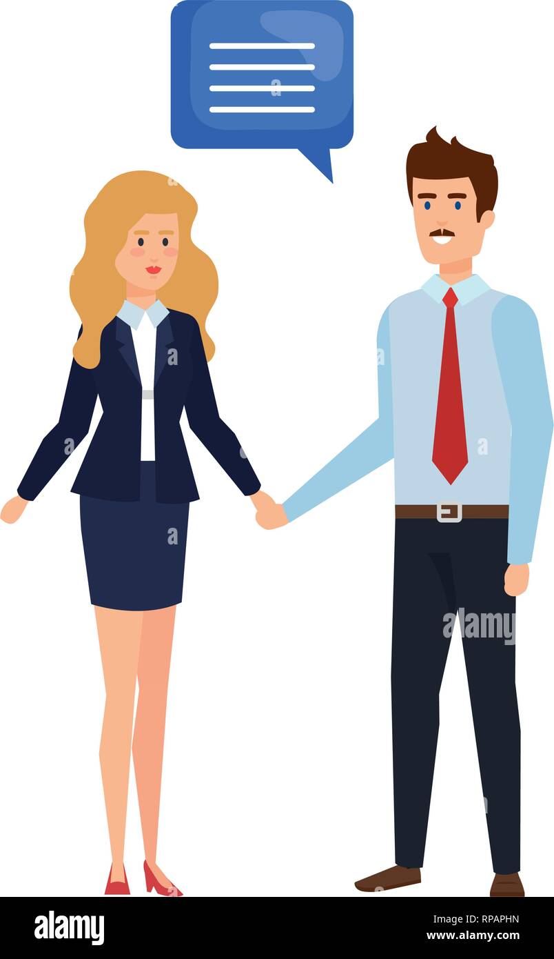 business couple talking characters vector illustration design Stock ...
