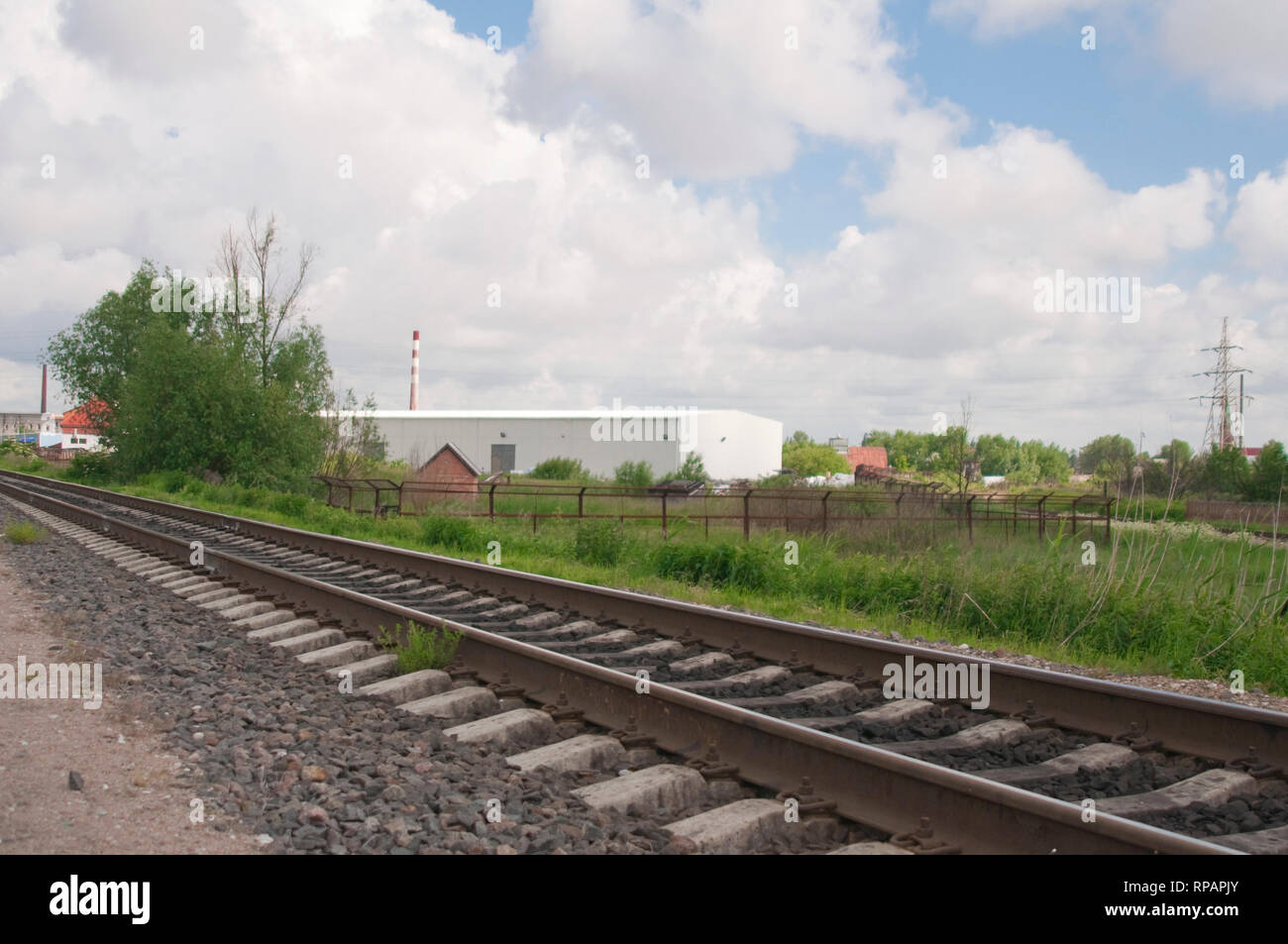 High resolution image cross ties. Fastening of a railway way Stock ...