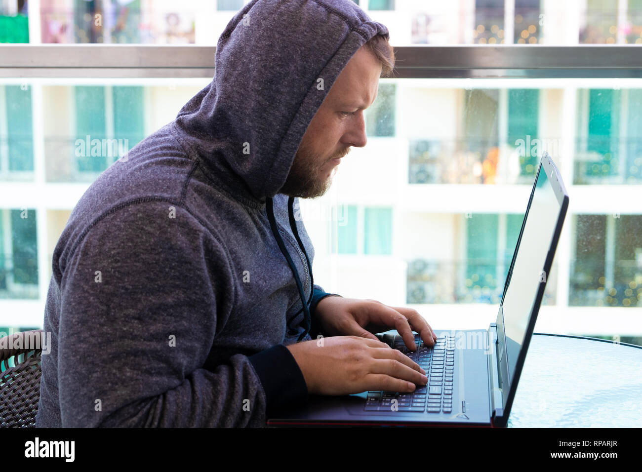 Cybercrime Hacking And Technology Concept Male Hacker Writing Code