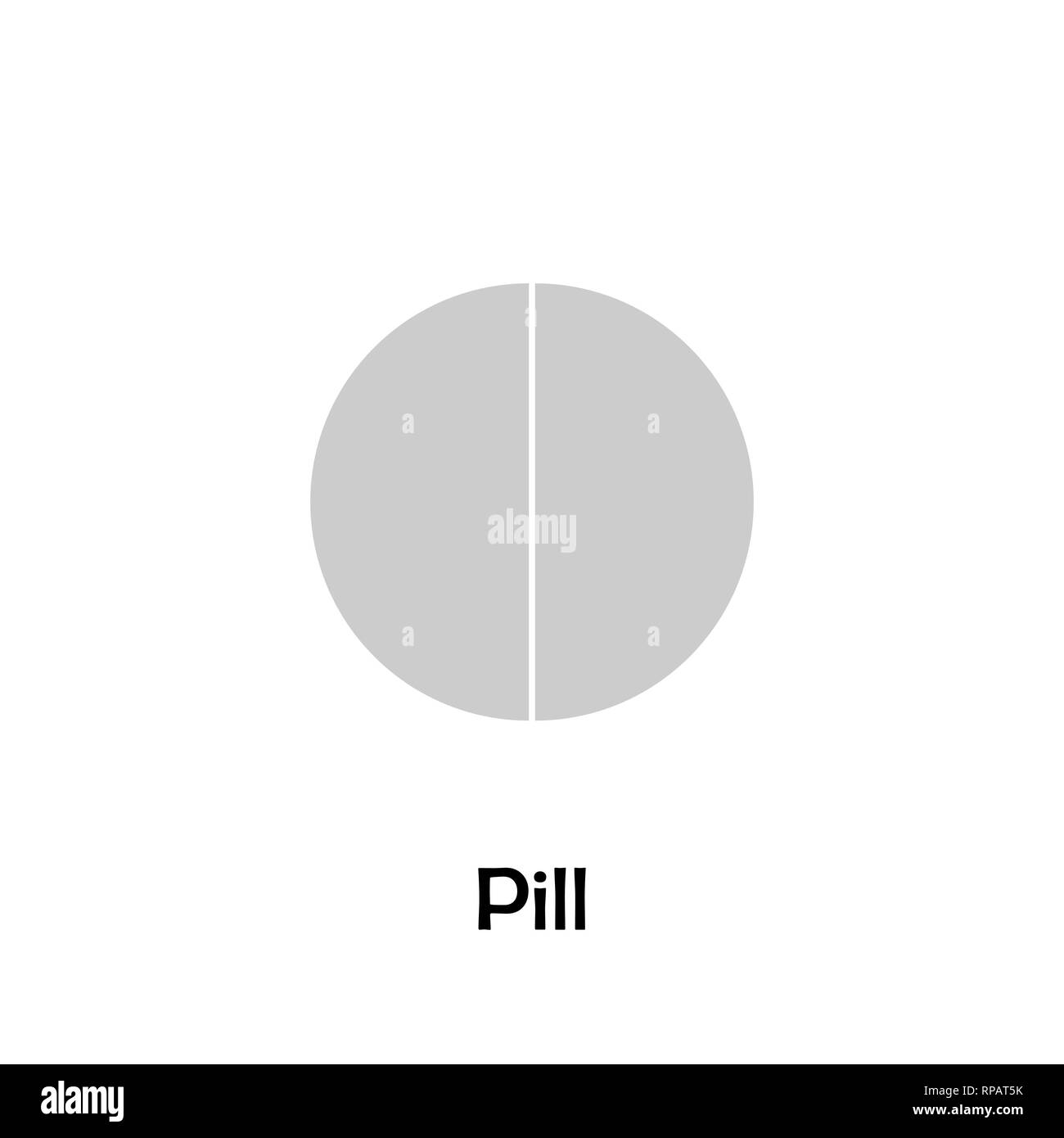 Pill in cartoon style, medical card for kid, preschool activity for ...