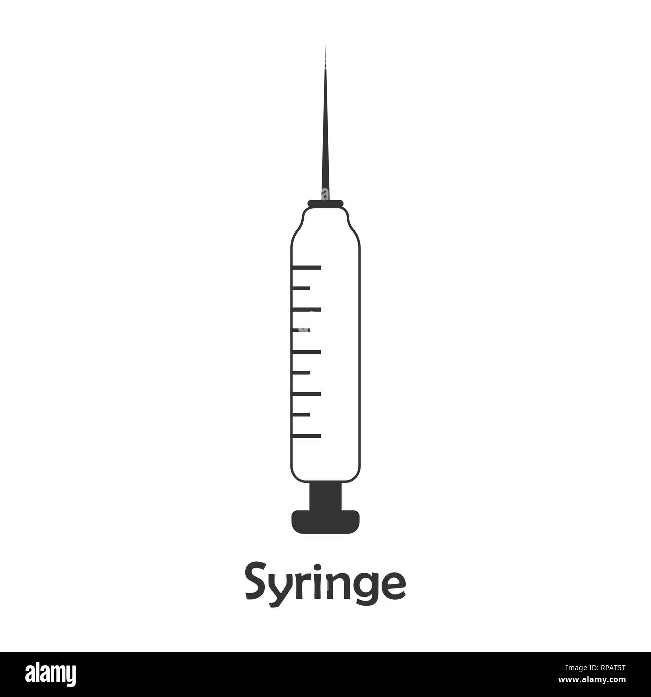 Syringe in cartoon style, medical card for kid, preschool activity for ...