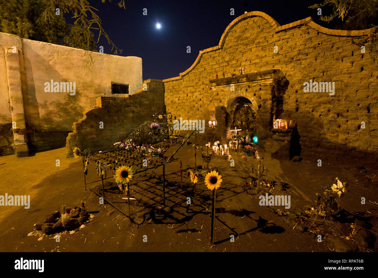 El Tiradito Wishing Shrine in Tucson at Night Stock Photo - Alamy