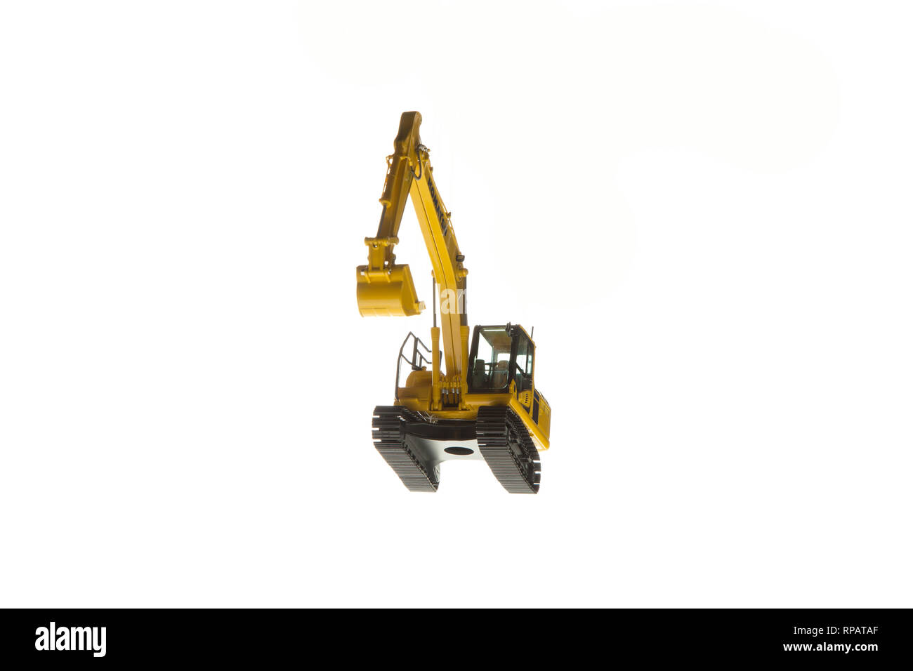 Excavator construction machinery front angle bottom view Stock Photo ...