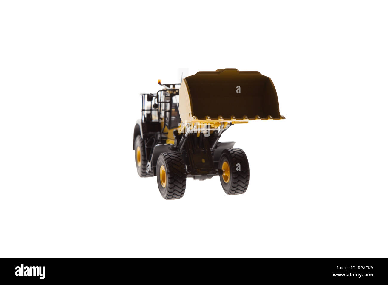 Wheel loader construction machinery isolated on white background Stock ...