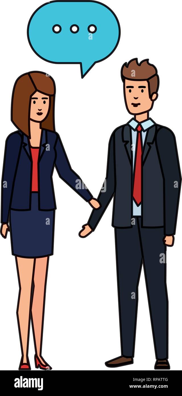 business couple talking characters vector illustration design Stock ...