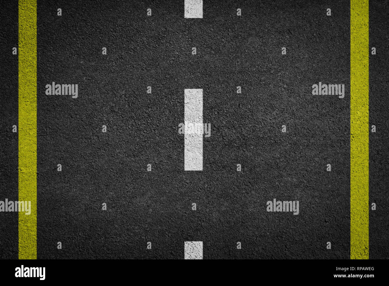 Asphalt road top view. Highway line marks Stock Photo - Alamy