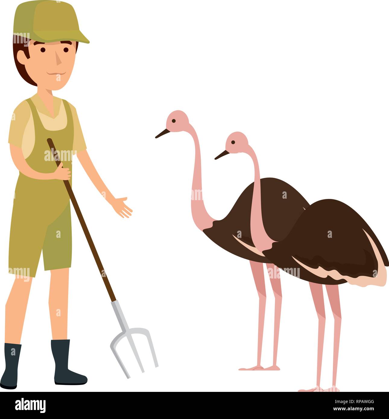 Zoo bird keeper Stock Vector Images - Alamy
