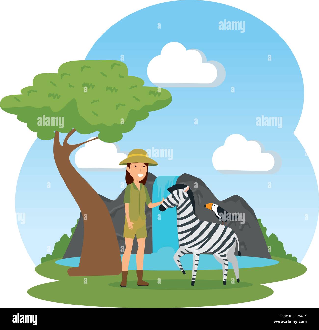 woman worker of zoo character vector illustration design Stock Vector ...