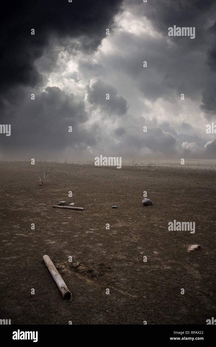 Barren ground storm rain Stock Photo - Alamy