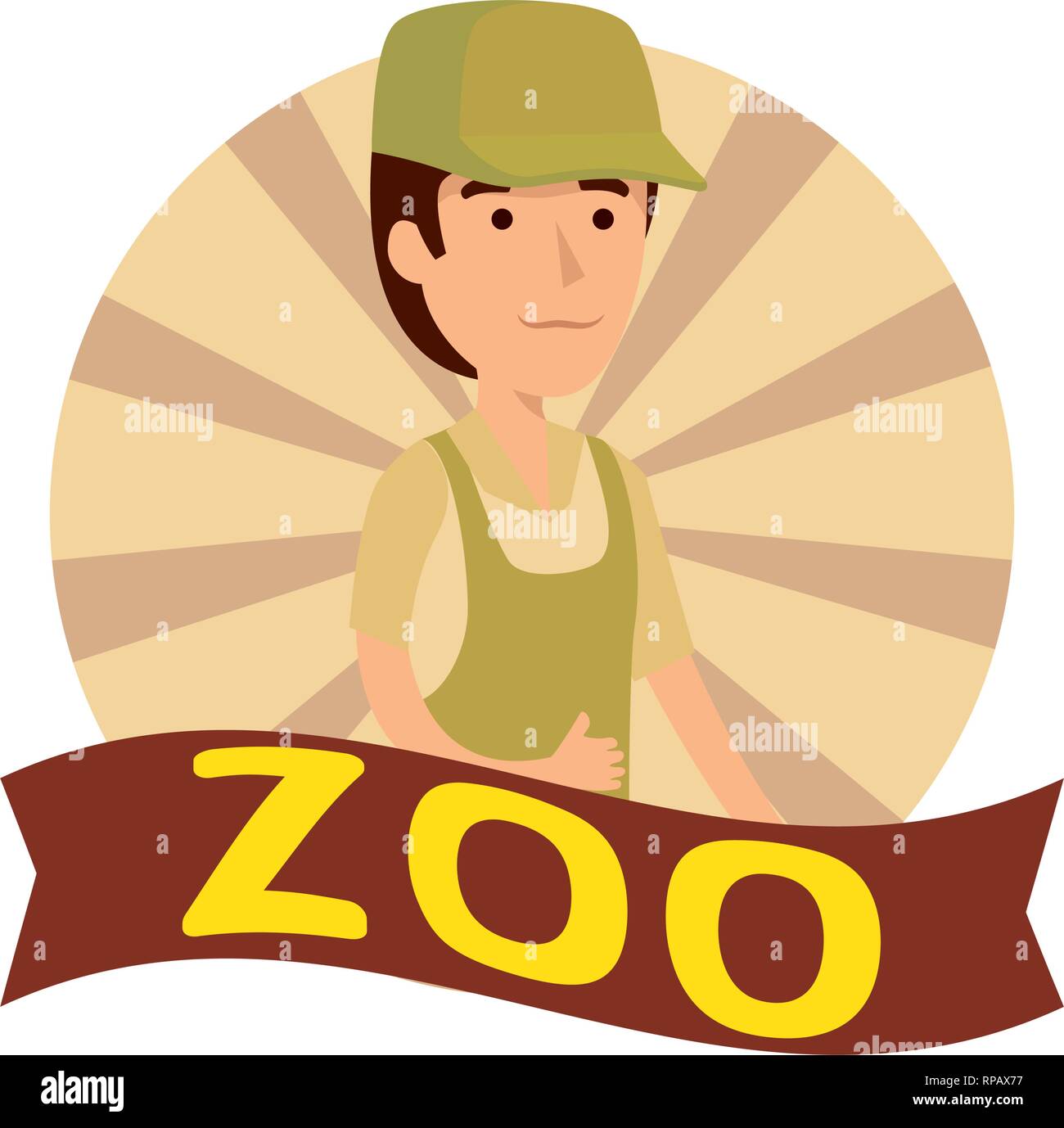 man worker of zoo character vector illustration design Stock Vector ...