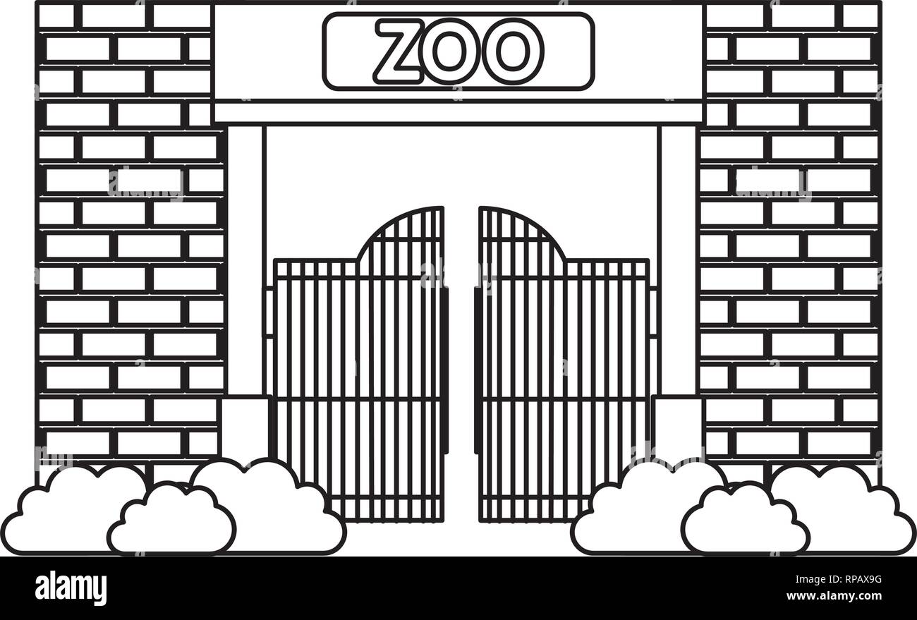 entrance facade of zoo vector illustration design Stock Vector Image ...