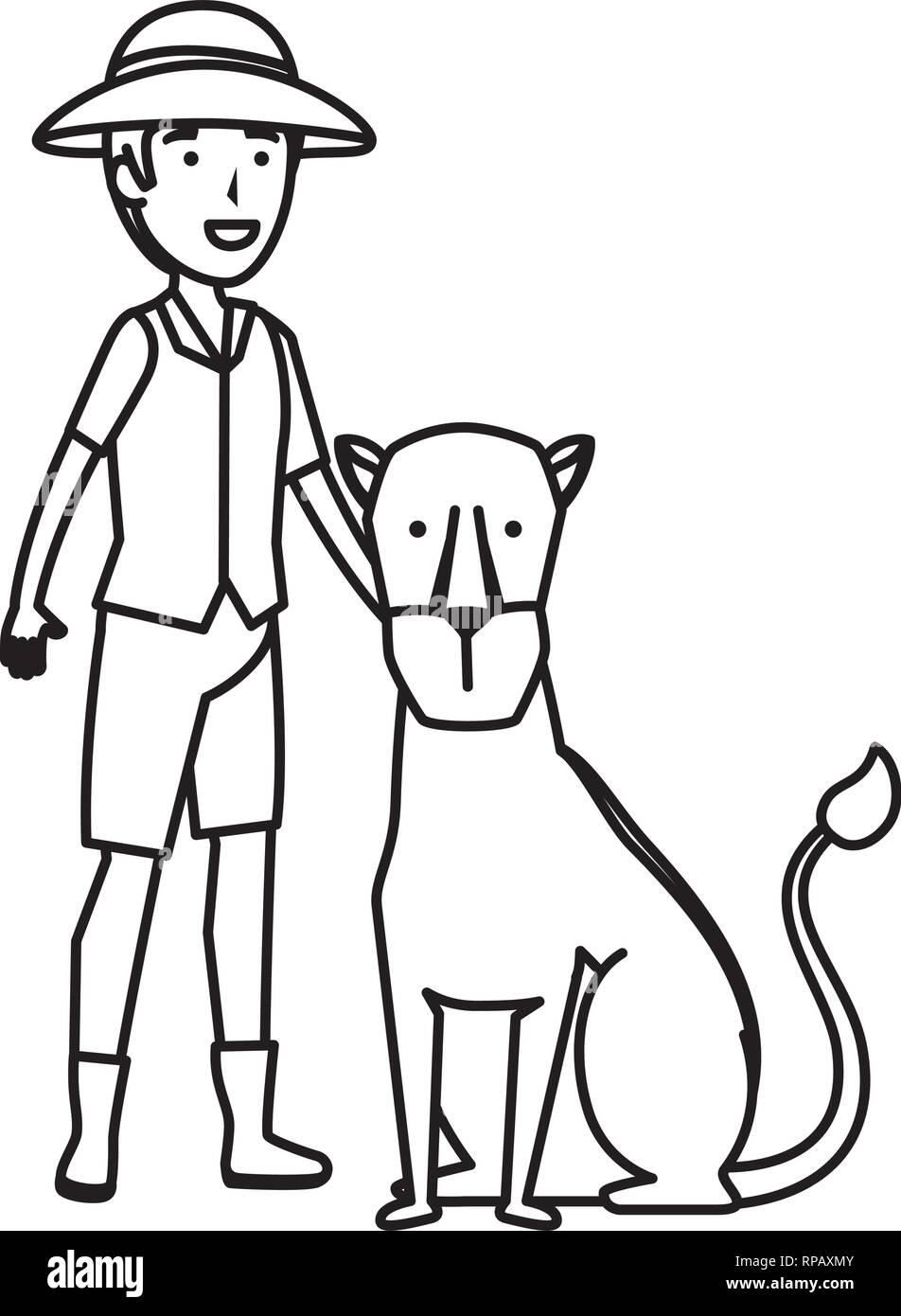 Zoo guide Black and White Stock Photos & Images - Alamy