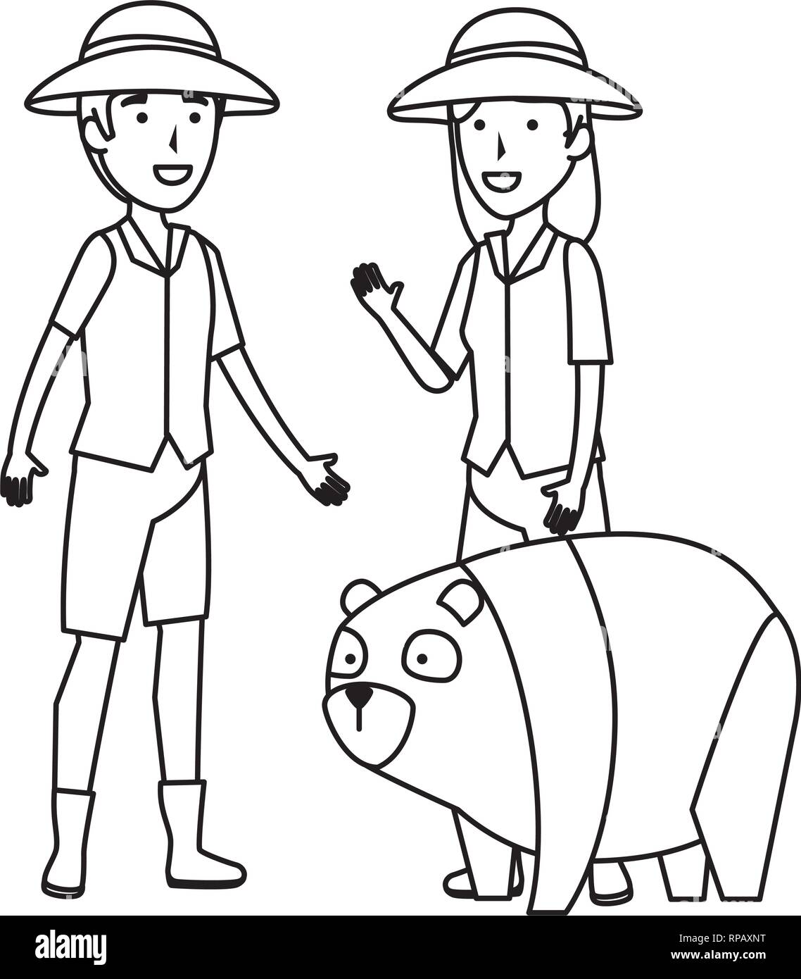 Panda keeper Stock Vector Images - Alamy