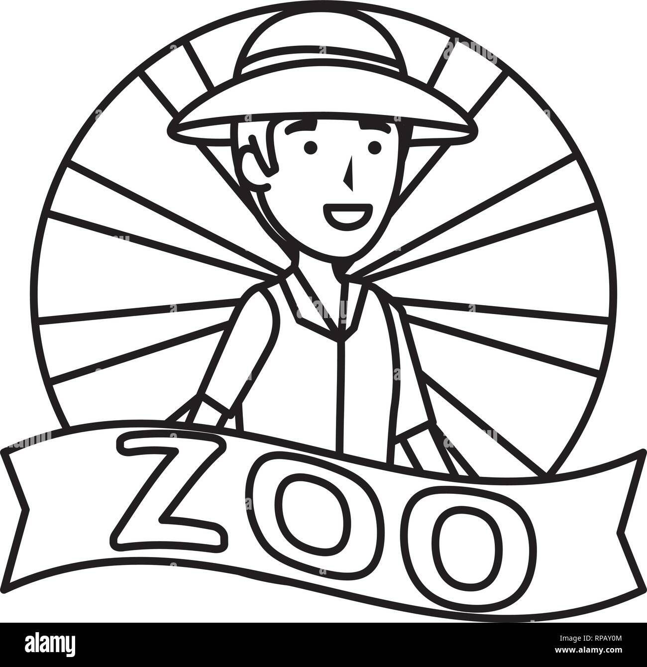 man worker of zoo character vector illustration design Stock Vector ...