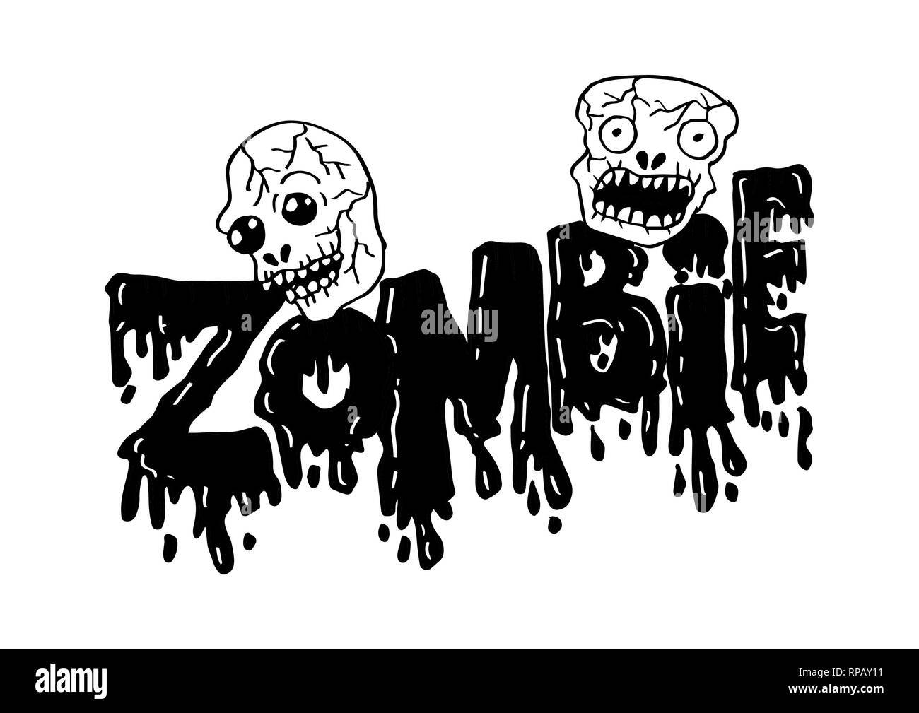 Spooky horror lettering ghost Black and White Stock Photos & Images - Alamy