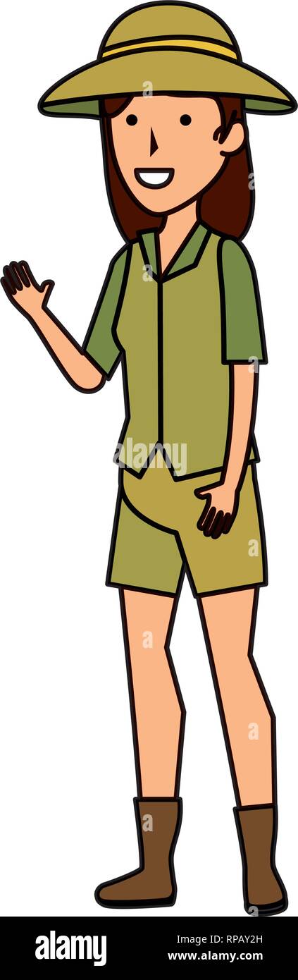 Woman safari guide Stock Vector Images - Alamy