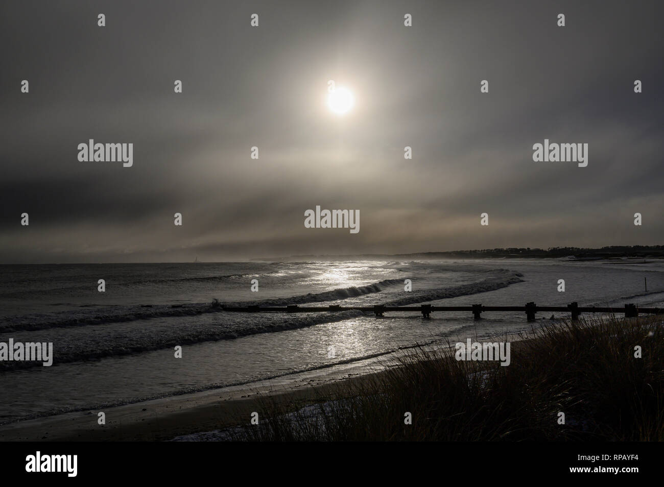 Snow on Beach, Blyth, Northumberland, UK Stock Photo - Alamy