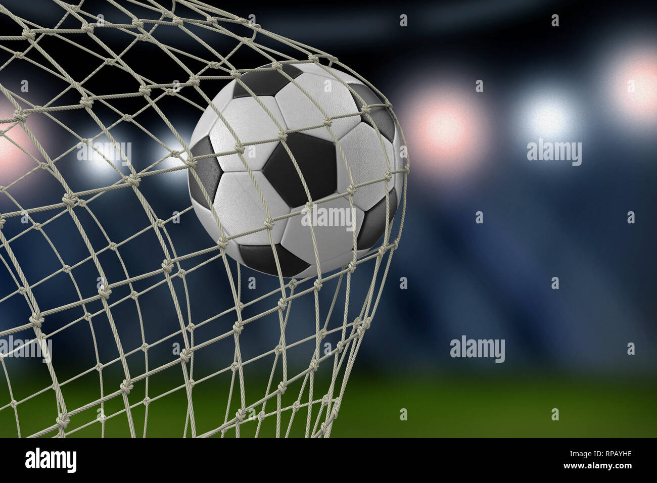 Soccerball in net Stock Photo - Alamy