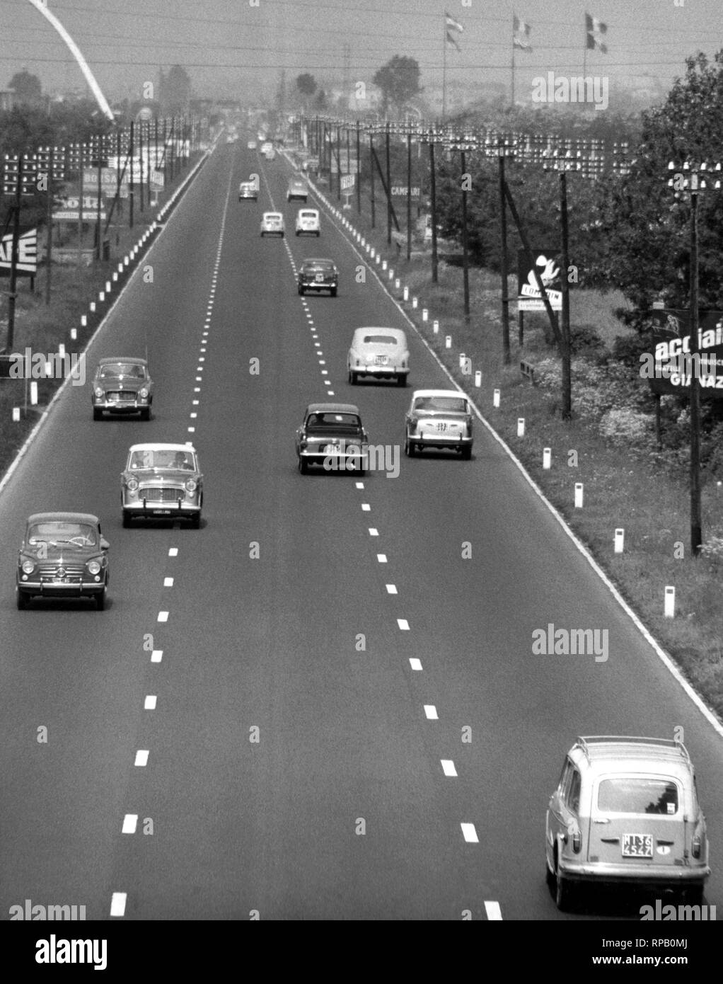 motorway in lombardia, italy, 1961 Stock Photo - Alamy