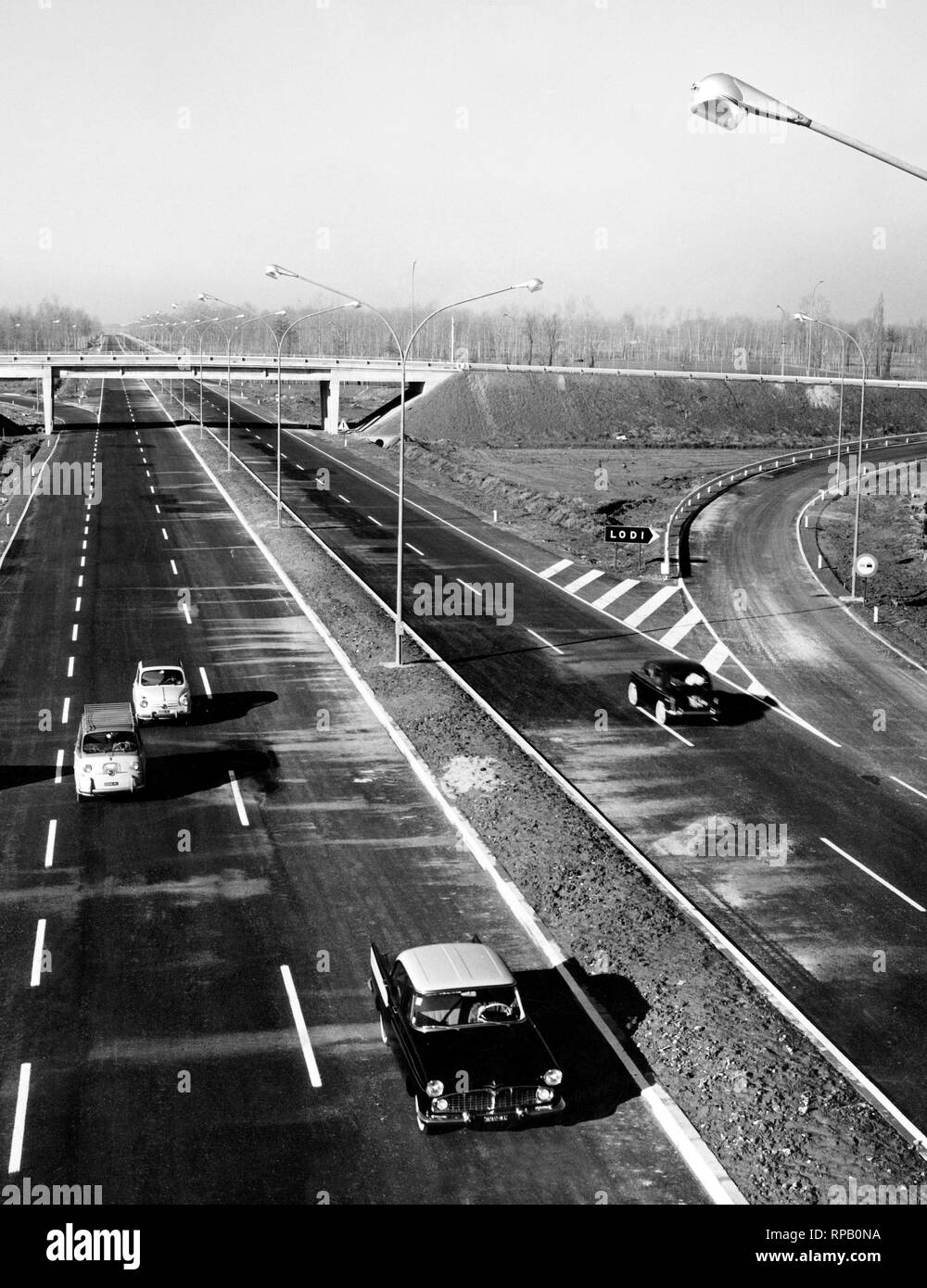 motorway, lodi exit, 1962 Stock Photo - Alamy