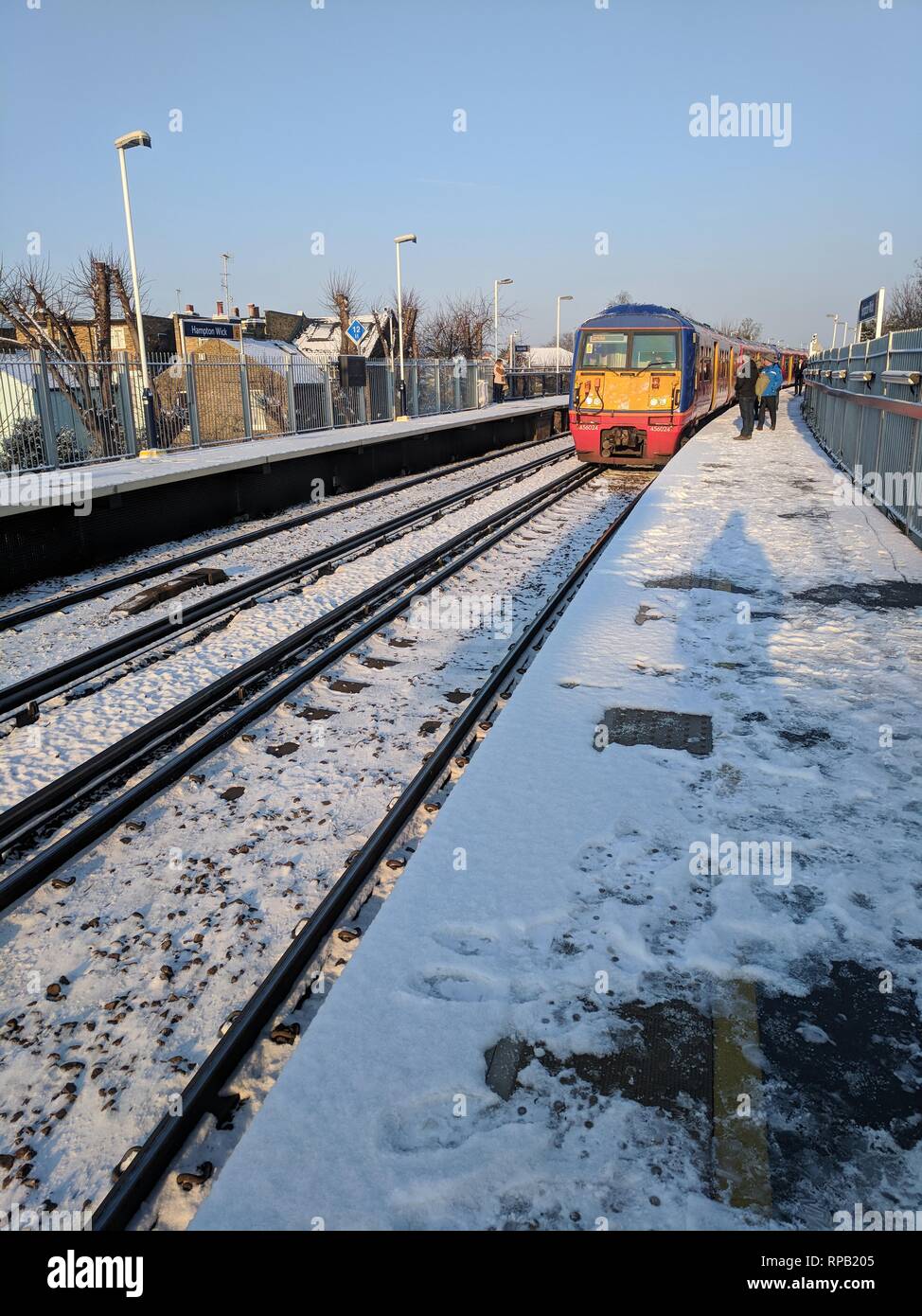 Trains in snow hi-res stock photography and images - Alamy