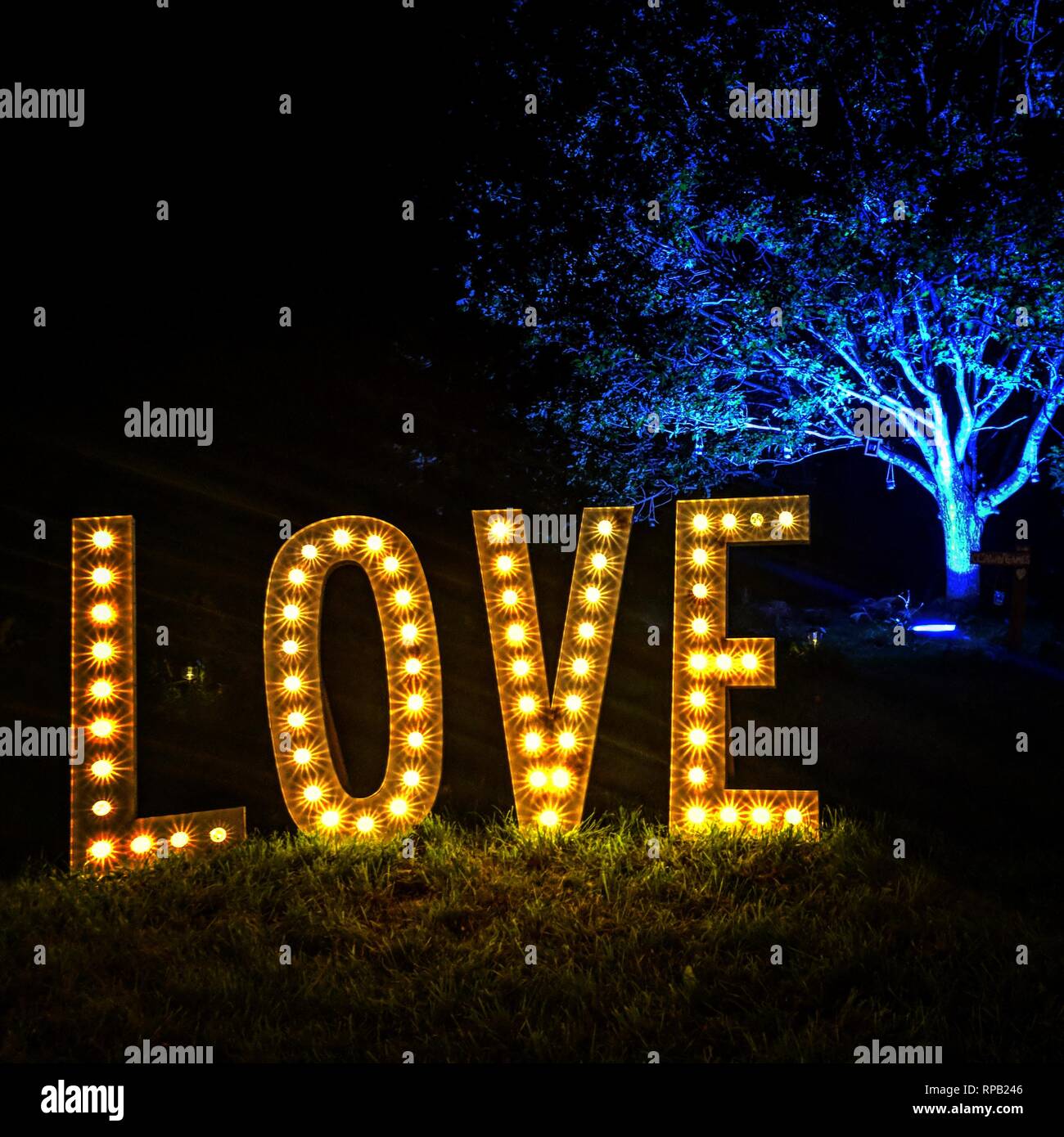 Love in Lights Stock Photo - Alamy