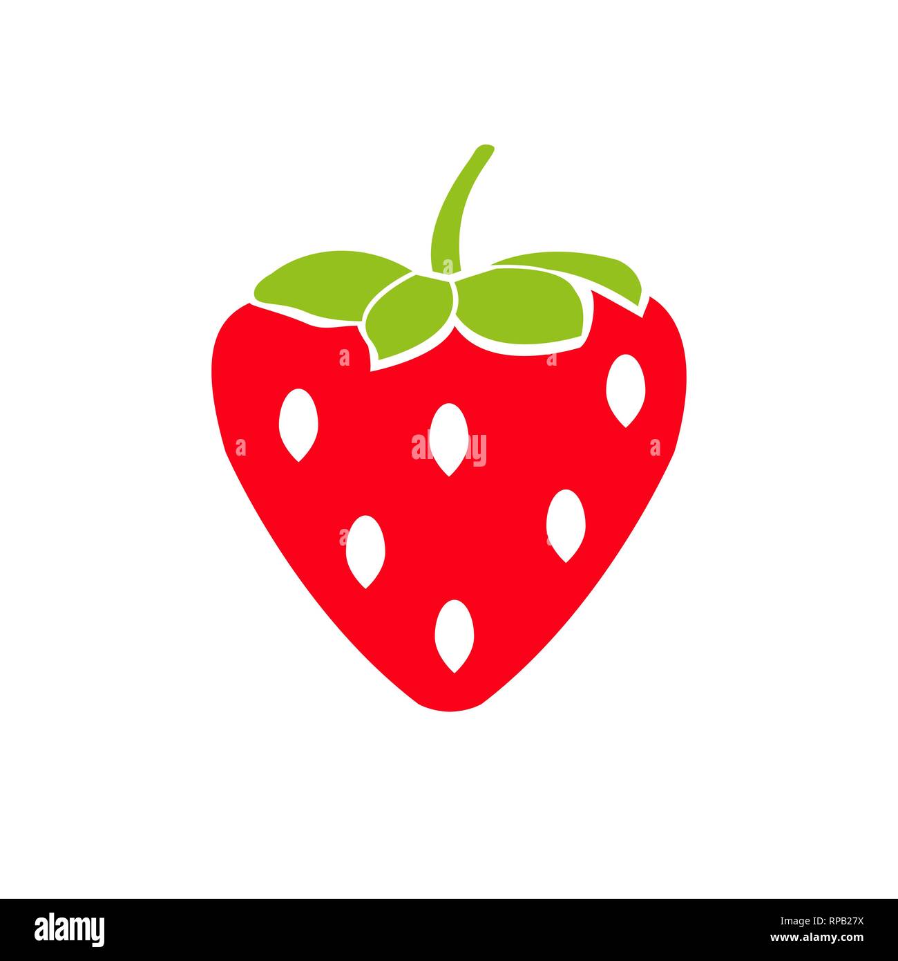 Garden strawberry fruit or strawberries flat color vector icon for food ...
