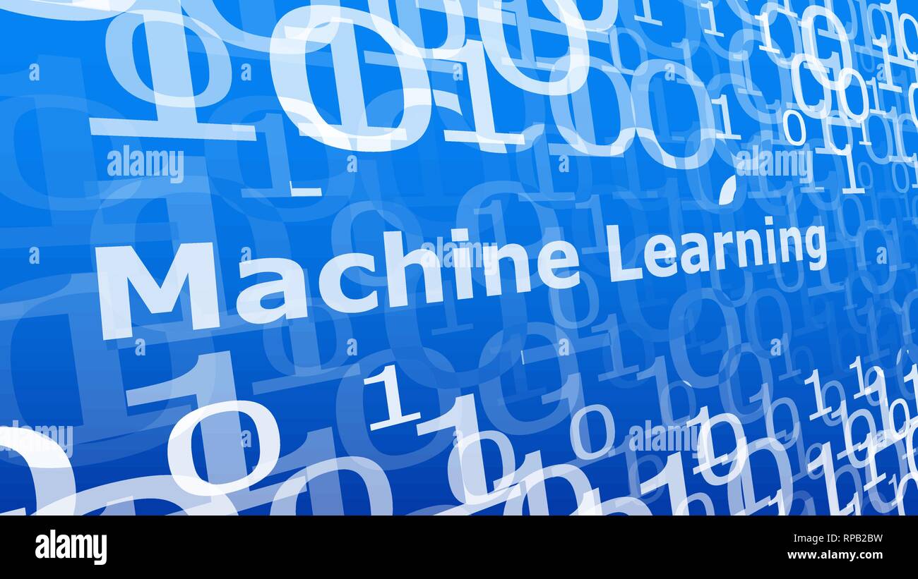 Machine learning creative vector illustration, digital technology ...