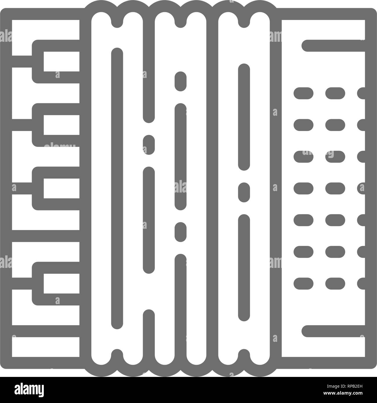Accordion, bayan line icon. Isolated on white background Stock Vector ...